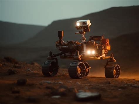 Premium Ai Image Rover On Mars Surface Exploration Of Red Planet