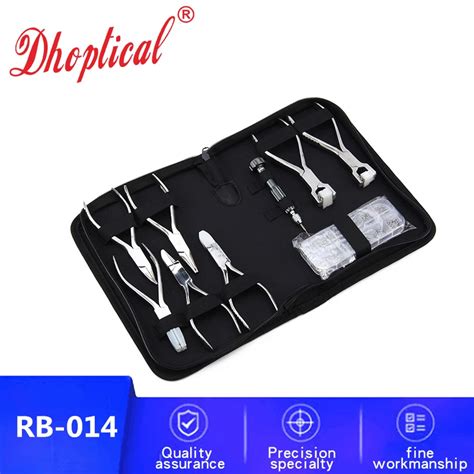 안경 플라이어 세트 코 패드 프레임 다리 렌즈 7 개 플라이어 스크루 드라이버 1 개 나사 너트 박스 안경 수리 키트