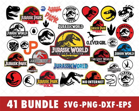 Jurassic World Park Svg Bundle Files For Cricut Silhouette Inspire Uplift