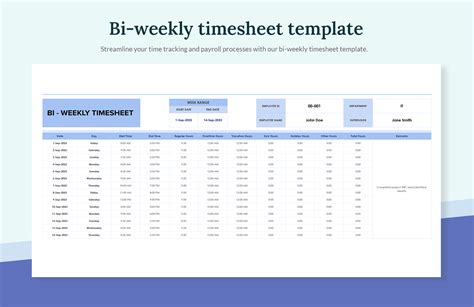 Excel Weekly Timesheet Template