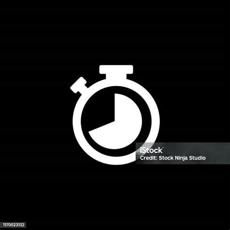 검은 색 배경에 스톱워치 아이콘입니다 검정 평면 스타일 벡터 일러스트 0명에 대한 스톡 벡터 아트 및 기타 이미지 0명 검은색 경쟁 Istock