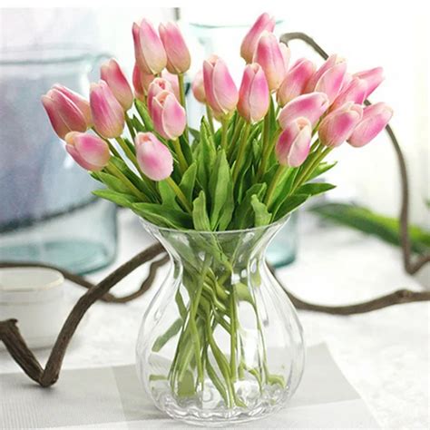 1 шт тюльпаны Искусственные цветы полиуретан с эффектом реального прикосновения искусственное