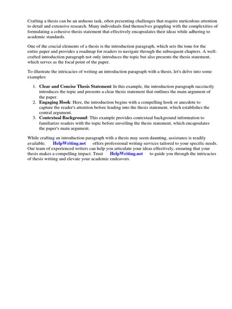 Examples Of Introduction Paragraph With Thesis Pdf Essays Thesis