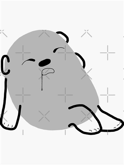 Sleepy Blob Bear Sticker For Sale By Rocket To Pluto Redbubble