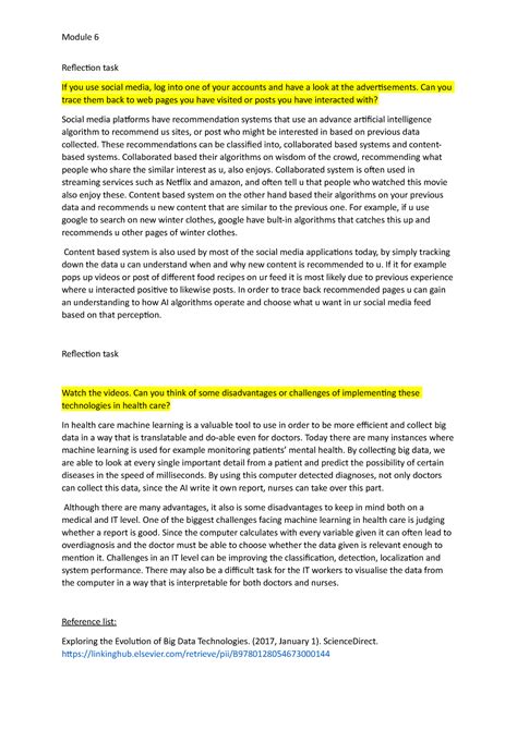 Reflection Task Gfdfs Module 6 Reflection Task If You Use Social