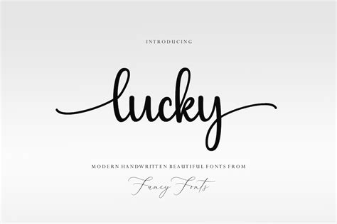 Lucky Script Font Modern Calligraphy Font Digital Download Etsy