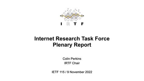 Colin Perkins Standards Contributions IETF 115