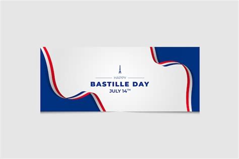 소셜 미디어용 바스티유 데이 배너 템플릿 프리미엄 벡터