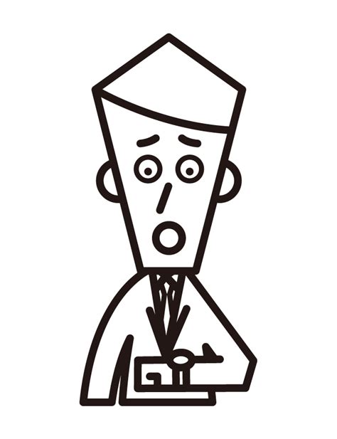 참을성이 없어 시계를 바라보는 남자남성의 그림 무료 일러스트 소재집 Kukukeke