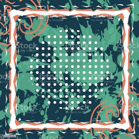 히잡과 담요에 대한 추상 스카프 패턴 디자인 히잡 스카프와 스플래시 브러쉬 잉크 인쇄 제작용 나뭇잎 가리기에 대한 스톡 벡터 아트 및 기타 이미지 Istock