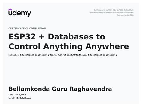 iot esp32 databases automation udemy learning techinnovation… guru raghavendra bellamkonda