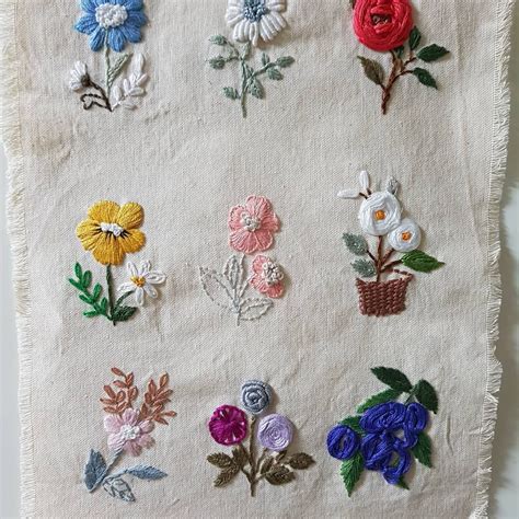 꽃 자수 모음 후아유프랑스자수 블로그 따라 하기😅🤣 자수 꽃 자수 손 자수 스티치