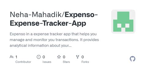 GitHub Neha Mahadik Expenso Expense Tracker App Expenso In A Expense Tracker App That Helps