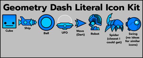 Made A Geometry Dash Icon Kit But With Literal Gamemodes No Idea For Flair Blue Color Scheme