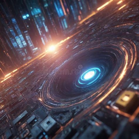 Smart City And Abstract Dot Point Connect With Gradient Line And