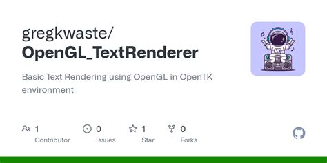 Github Gregkwaste Opengl Textrenderer Basic Text Rendering Using Opengl In Opentk Environment