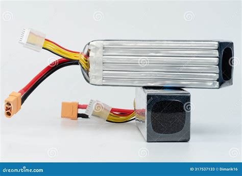 Two Lipo Batteries With Cable Stock Image Image Of Electronics Pack 317537133