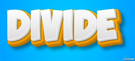 Divide Yellow White 3d Text Effect Generator