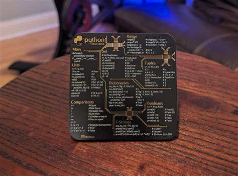 Python Cheat Sheet Coaster Premium Circuit Board Coaster For Geeks Hackers Programmers Etsy