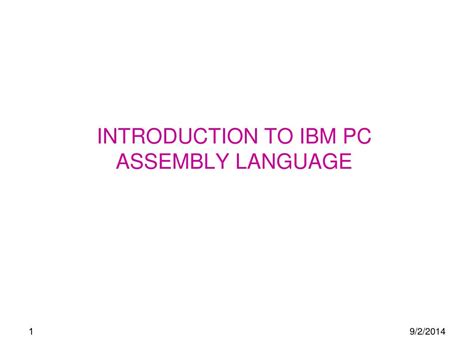 Ppt Introduction To Ibm Pc Assembly Language Powerpoint Presentation