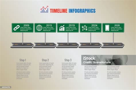 디자인 서식 파일 크리에이 티브 비즈니스 타임 라인 인포 그래픽 개념에 대한 스톡 벡터 아트 및 기타 이미지 개념 그래프 그림자 Istock