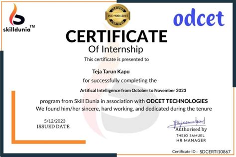 Teja Tarun Kapu On Linkedin Ai Internship Skilldevelopment