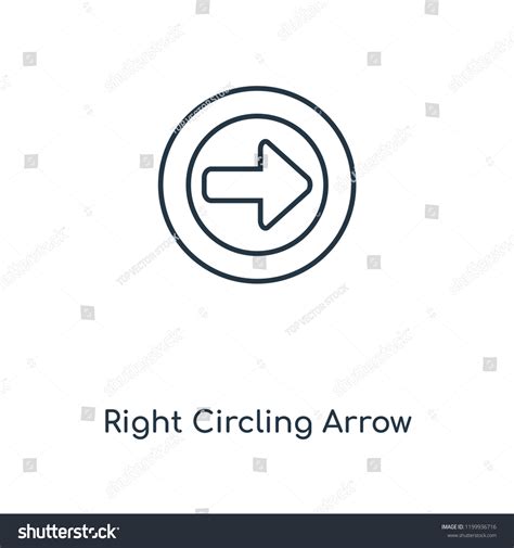 Right Circling Arrow Concept Line Icon Stock Vector Royalty Free Shutterstock