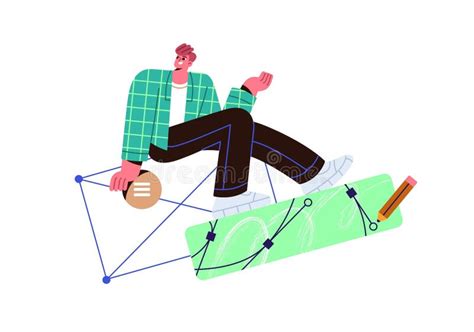 Web Designer Creates User Interface Creative Worker Digital Artist Drawing Lines Ux Ui