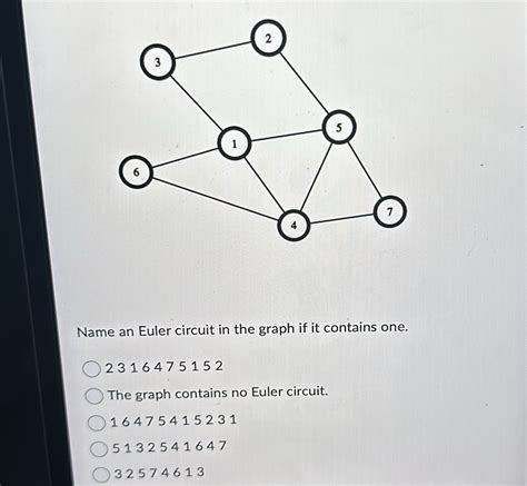 Name An Euler Circuit In The Graph If It Studyx