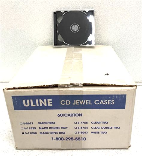 Uline S 11830 Box Of 60 Black Triple Tray Multi Cd Jewel Case 3 Cd B7b For Sale Online Ebay