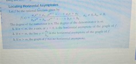 Solved What Is Proof Of The Horizontal Asymptote Rule Using Chegg Com