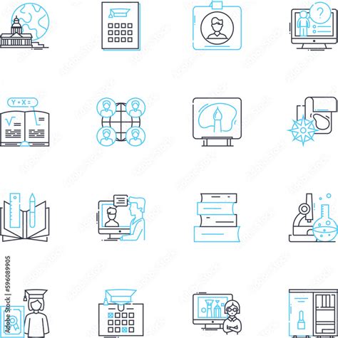 Technical Skills Linear Icons Set Coding Engineering Programming Development Designing