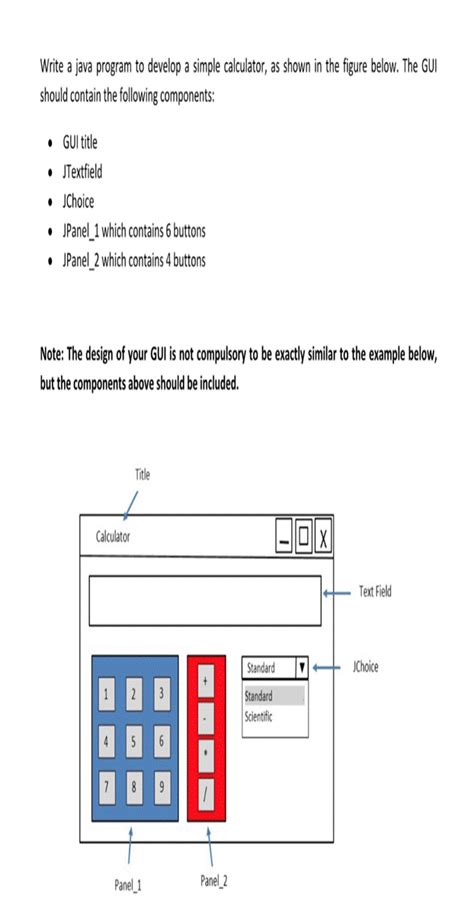 Solved Write A Java Program To Develop A Simple Calculator As Shown In 1 Answer