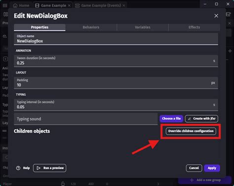 Dialog Box Extension For Gdevelop By Pandako