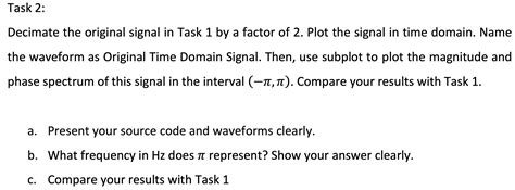 Solved Task 1 In Matlab Generate A 10khz Sinusoid Sampled