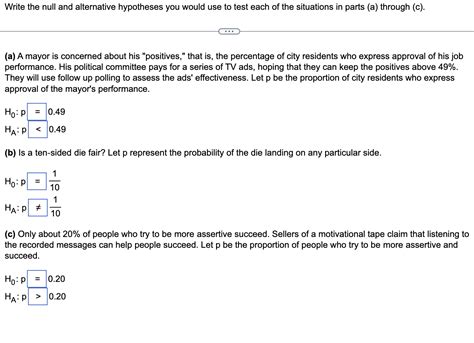 solved write the null and alternative hypotheses you would