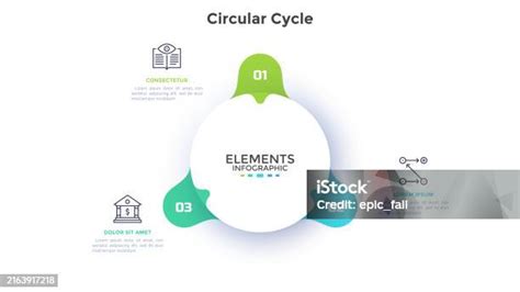 원형 꽃잎 다이어그램 와 3개의 성분 와 스타트업 프로젝트 주기의 3가지 특징 개념 현대 인포 그래픽 디자인 템플릿 비즈니스 데이터 시각화를 위한 간단한 평면 벡터 그림 0