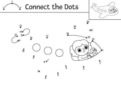 Premium Vector Vector Dottodot And Color Activity With Cute Girl