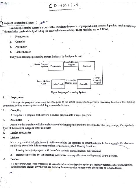 UNIT 1 Compiler Design Studocu