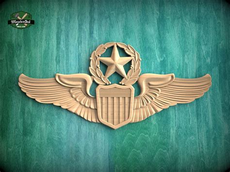 Pair Of Command Pilot Wings Panel Made Of Wood