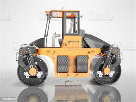 그림자가 있는 회색 배경에 건설 기계 도로 롤러 2 롤 측면 보기 3d 렌더링 0명에 대한 스톡 사진 및 기타 이미지 0명 강철 건설 기계류 Istock