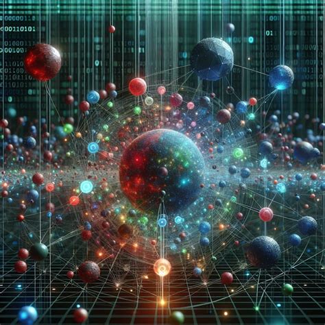 Intricate Networking Visualization Glowing Spheres Digital Threads