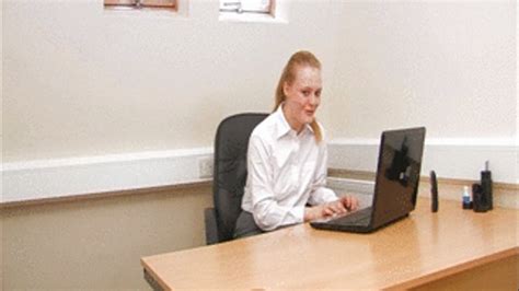 Hpf474taking A Break During A Hard Shift In The Office We Catch Laura