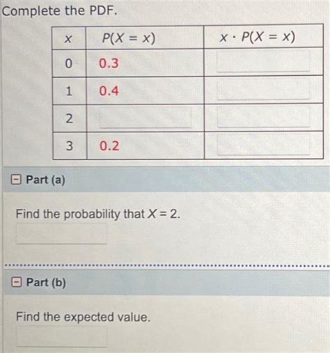 Solved Complete The PDF Part A Find The Probability That Chegg