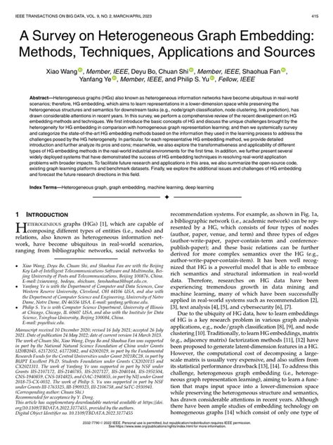 A Survey On Heterogeneous Graph Embedding Methods Techniques Applications And Sources Pdf