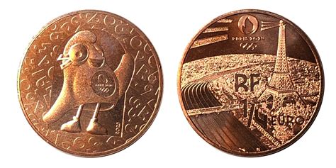 1 4 Евро Франция 2023 Талисман Олимпийские Игры в Париже 2024