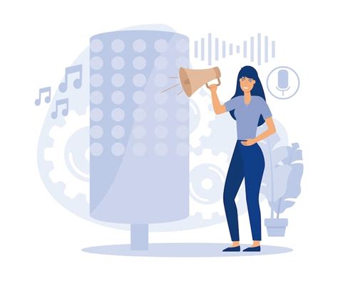 Premium Vector Voice Command Device Application Virtual Assistant Technology Voice Control