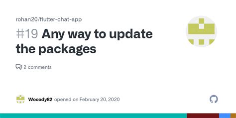 Any Way To Update The Packages · Issue 19 · Rohan20flutter Chat App · Github