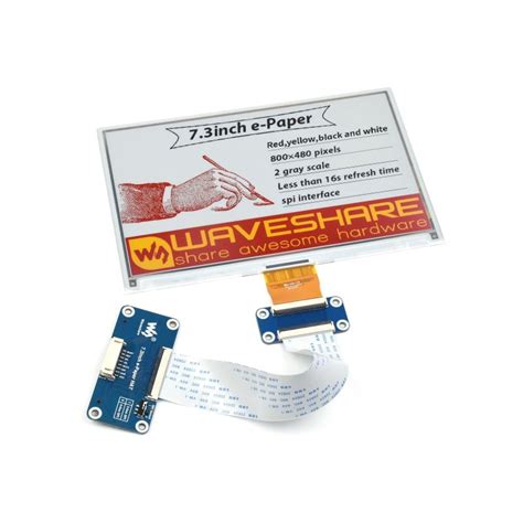 Waveshare 7 3inch E Paper HAT G 800 480 Red Yellow Black White DarkOct02