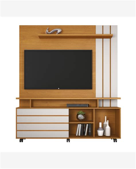 Riachuelo Estante Home Para Tv Até 65 01 Porta E 06 Nichos Serrano Flex Cinamomo Off White